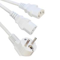 China Oxygen Free Bared Stranded Copper 2XC13 Female White Y Type Splitter Power Cord 250V/16A Power Extension Cord VDE Approved for sale