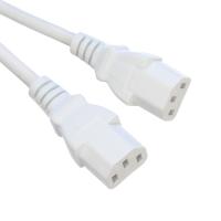 China Oxygen Free Bared Stranded Copper 2XC13 Female White Y Type Splitter Power Cord 250V/16A Power Extension Cord VDE Approved for sale
