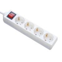 China European Travel Plug Adapter with 4 Outlet Power Strips Extension Cord Multi Socket and Switch 5m Cable Length for sale