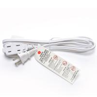 China White ETL Standard 2 Pin Plug With 18 AWG Cable Nema 1-15p to 1-15r Male to Female Extension Cord with 13A Rated Current for sale
