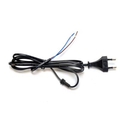 China 2.5A 2 Pin Plug Power Cords Black Electric Fan with Oxygen Free Bared Stranded Copper Half Stripped End for sale