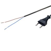 China 2.5A 2 Pin Plug Power Cords Black Electric Fan with Oxygen Free Bared Stranded Copper Half Stripped End for sale
