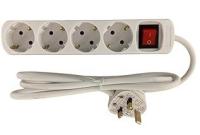 China EU Standard Power Strip with 4 Outlets Surge Protect Switch USB A Output Ports H05VV-F 3x1.25MM2 Cable and UK 3 Pin Plug for sale