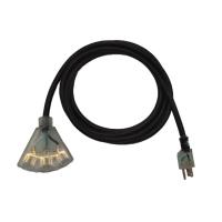 China Home Appliance 3 Pin Heavy Duty 12 Gauge Extension Cord 3-foot ETL Standard Black/Grey Power Cord 15A 125v Electrical Cable for sale