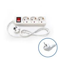 China EU Certified H05VV-F 3x1.5mm2 4 Outlet Power Strip Socket Extension Cord with Switch Eu Plug 16A for sale