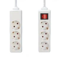 China EU Certified H05VV-F 3x1.5mm2 4 Outlet Power Strip Socket Extension Cord with Switch Eu Plug 16A for sale