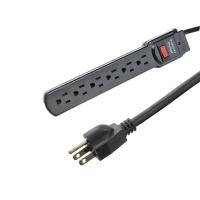 China 6 Outlet Power Strip with 2.5 Feet ETL Power Socket Extension and Durable Oxygen Free Bared Stranded Copper for sale