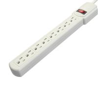 China Ready to Ship 2.5 FT Power Strip with 6 Outlets and Overload Fuse Surge Protector NEMA 5-15P Male End Type Customized for sale