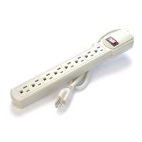 China Ready to Ship 2.5 FT Power Strip with 6 Outlets and Overload Fuse Surge Protector NEMA 5-15P Male End Type Customized for sale