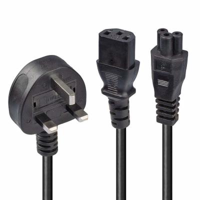China Black/Customized AC Plug IEC60320 C13 C5 With 3 Pin Power Cord UK BS Standard 10A-16A Rated Current Supply Power Cable for sale