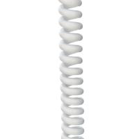 China PE Jacket Eu Retractable Coiled Power Extension Cord Oxygen Free Bared Stranded Copper Conductor 3 Core Spring Wire White Black for sale