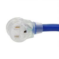 China Outdoor Yard Party 125V 15A NEMA 6-50P/R Heavy Duty 1/3/5/6/20FT 50M Lighted End Blue Multi Rv Cable Extension Power Cord for sale