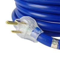 China Outdoor Yard Party 125V 15A NEMA 6-50P/R Heavy Duty 1/3/5/6/20FT 50M Lighted End Blue Multi Rv Cable Extension Power Cord for sale