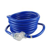 China Outdoor Yard Party 125V 15A NEMA 6-50P/R Heavy Duty 1/3/5/6/20FT 50M Lighted End Blue Multi Rv Cable Extension Power Cord for sale