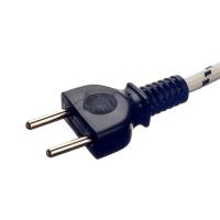 China 2 Pin Prong Eu Cable Power Supply Cord for Electric Steam Iron VDE/SNI/KC 2 Round Pin Plug and Closed End Crimp Terminal for sale