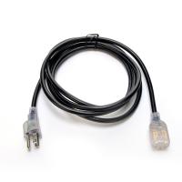 China Weather-Resistant PVC Material Power Cord ETL NEMA 5-15 8/10/12 AWG Lighted Black Extension Cord 1 Outlets Festival Yard for sale