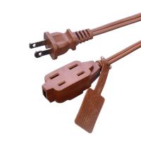 China 18AWG ETL Pararell Wire AC Power Cord with Switch and Socket Extension Cord Brown ETL Standard PVC Jacket USA 2 Prong for sale