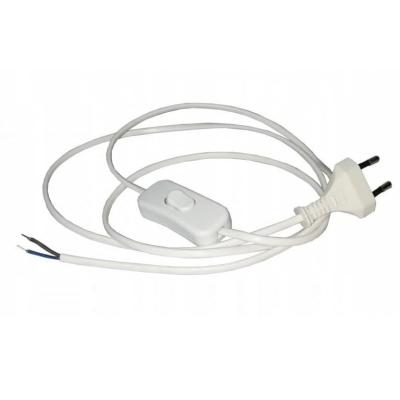 China 2.5A Rated Current White Kettle Plug Power Cord with Oxygen Free Bared Stranded Copper Conductor for sale