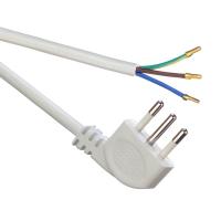 China IMQ Standard 3 Pin Angeled 16A Italy White Power Cords H05VV-F 3x0.75MM² with Closed End Crimp Terminal from Trusted for sale