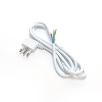 China IMQ Standard 3 Pin Angeled 16A Italy White Power Cords H05VV-F 3x0.75MM² with Closed End Crimp Terminal from Trusted for sale