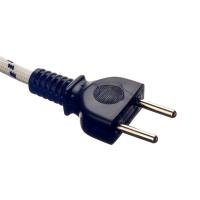 China 2 Pins Power Cord in Pakistan Karachi Braided Wire Cable for Iron 1.8m White End Treatment Heat Shrink Tube and Glass Fiber Tube for sale