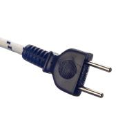 China 2 Pins Power Cord in Pakistan Karachi Braided Wire Cable for Iron 1.8m White End Treatment Heat Shrink Tube and Glass Fiber Tube for sale