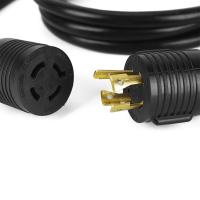 China L14-20R Generator Extension Cord Heavy Duty Generator Locking Power Cord 10FT Black Conductor Bared stranded cooper for sale