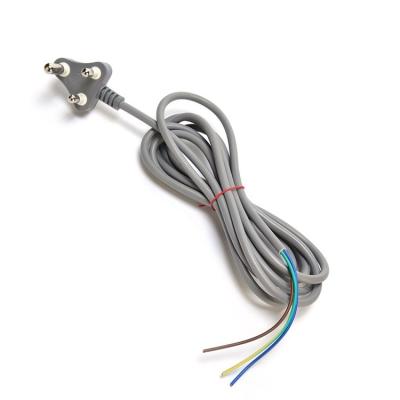 China 450v H05VV-F 3X0.75MM2 3 Phase Plug Power Cable for South Africa SABS Grey Oxygen Free Bared Stranded Copper for sale