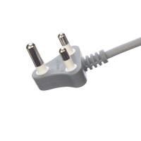 China 450v H05VV-F 3X0.75MM2 3 Phase Plug Power Cable for South Africa SABS Grey Oxygen Free Bared Stranded Copper for sale
