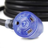 China 30Amp Heavy Duty RV Extension Cord 10 AWG ETL Listed 50ft TT-30P to TT-30R with LED Indicator and Easy Unplug Design for sale