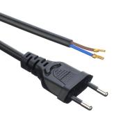 China Oxygen Free Bared Stranded Copper Conductor Material 2.5A Brazil 2 Round Pin Plug Power Cords for Household Appliances for sale