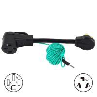 China 1FT Nema 10-30P Male to 14-50R Female Dryer Adapter Cord 50 Amp STW 10-AWG Outlet Plug Power Cord with Ground Wire Blue for sale