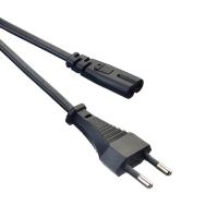 China Oxygen Free Bared Stranded Copper Conductor European Standard 2pin Eu Plug Power Cord Black Plug for Home Appliances for sale