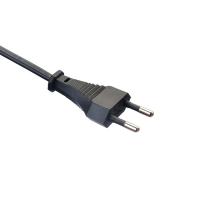 China Oxygen Free Bared Stranded Copper Conductor European Standard 2pin Eu Plug Power Cord Black Plug for Home Appliances for sale
