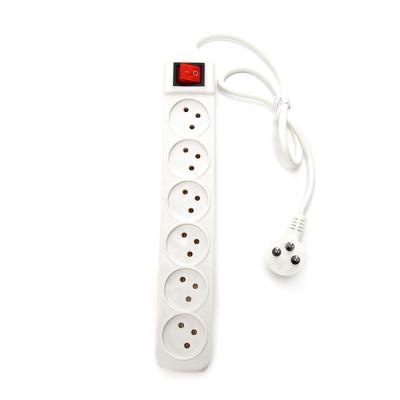 China Customized Yes 5 Ways Power Strip Connected with Extension Cord Israel Industrial Surge Protector White for sale