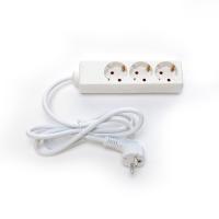 China White 220V Euro Power Strip Surge Protector for Software Reengineering 3 Outlets 6ft Power Cord and Customized Support for sale