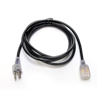 China 16/3 Indoor Outdoor Waterproof 3 Prong Flexblie SJTW Heavy Duty Electric Custom Extension Cord with and US Plug Standard for sale