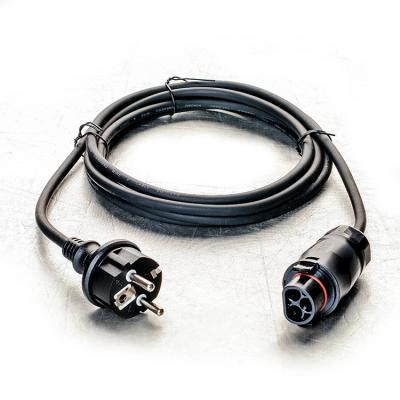 China Balcony PV System Micro Inverter AC Power Cord Schuko Plug to LY01 Connector With H07RN-F Rubber Cable for DEYE Model for sale