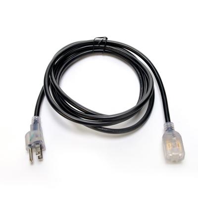 China 12/3 SJTW Heavy Duty 3 Prong Orange Male Female NEMA End Type ETL 12 Gauge NEMA5-15 Extension Cord for Outdoor Commercial for sale