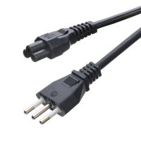 China Commercial 3 Pin 16A Plug C5 Clover Connector Black Italia Standard Extension Cord Leads IMQ Power Cord H05vv-f 3g 0.75mm2 for sale