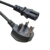 China Network SDK UK BS Standard C5 C19 Connector 3 Pin Line Lead Strip Wire Power Cord 3 Prong Ac Cord Supply IEC Cable Black for sale