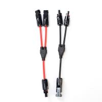 China XLPE Insulation Solar Cable 1500v DC PV004 Power Connector Y Divider Black and Red Pair for sale