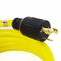 China 15 Foot 30 Amp Generator Lock Extension Cord NEMA L5-30P/L5-30R 125V 10 Gauge SJTW Home Appliance USB Type-C ports 0 for sale