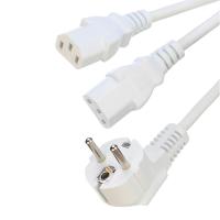 China Certified SNI 2 Pin With Earth Contact Schuko Plug to 2XC13 Female Y Type Splitter Power Cord SNI Extension Cord 250V/16A for sale