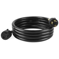 China 30Amp 7500 Watts 25FT L6-30P to L6-30R Heavy Duty Generator Power Cord SJTW 10AWG 3 Prong Conductor Bared Stranded Cooper for sale