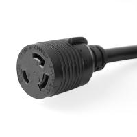 China 30Amp 7500 Watts 25FT L6-30P to L6-30R Heavy Duty Generator Power Cord SJTW 10AWG 3 Prong Conductor Bared Stranded Cooper for sale