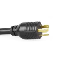 China 30Amp 7500 Watts 25FT L6-30P to L6-30R Heavy Duty Generator Power Cord SJTW 10AWG 3 Prong Conductor Bared Stranded Cooper for sale