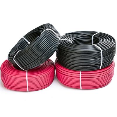 China 1x4mm2 XLPE Halogen Free Solar DC Power Cable for PV Panels TUV Approved Class 5 Flexible Tinned Copper Length 100M/1roll for sale