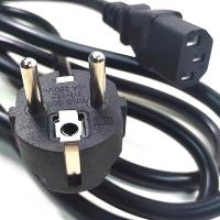 China Electrical Plug 1.5M or Customized Cable Length European Power Cord of Pure Copper AC 3 Prong Plug C13 and Ground Wire Extension for sale