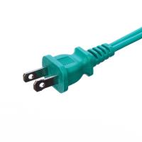 China 3 Outlet Extension Cord with Green PVC Jacket Material SPT-2 14/2 AWG 6FT/12FT 2 Prong Power Strip and Safety Cap Cover for sale